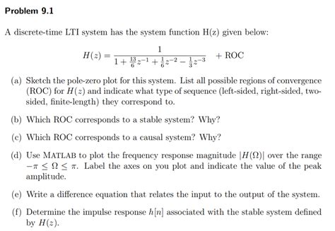 solved problem 9 1 a discrete time lti system has the system