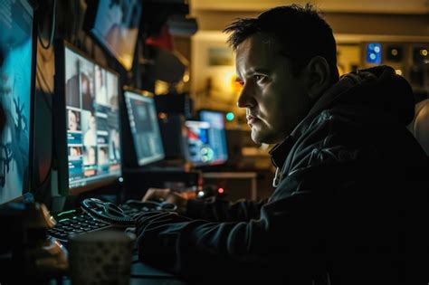 Premium Photo A Cyber Thief Commits Crimes Using Hacking Phishing Surveillance