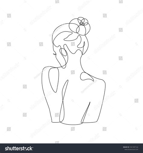 Female Back Continuous Line Drawing Woman Stock Vector Royalty Free