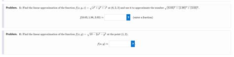 Solved Problem Find The Linear Approximation Of The Chegg