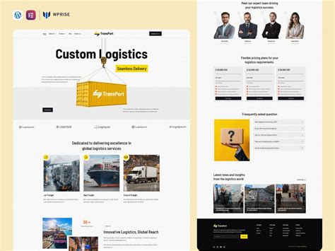 Logiwize Logistic And Transportation Delivery Elementor Template Wprise