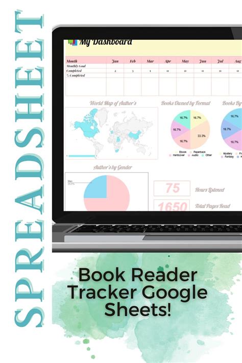 Reading Tracker Spreadsheet Google Sheets Book Reading Spreadsheet Log Organizer Digital Planner