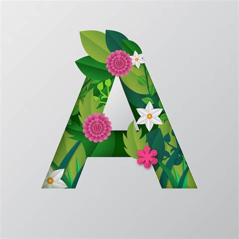 Vector De Papel Cortado Estilo Un Alfabeto Vector Premium