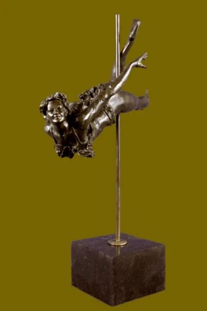 Art Deco Contemporary Olympian Gymnast Nude Female Girl Bronze