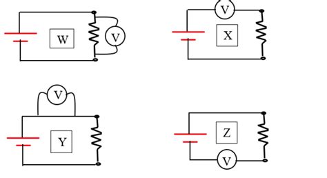 Solved In The Given Four Sketches A Voltmeter Is Connected