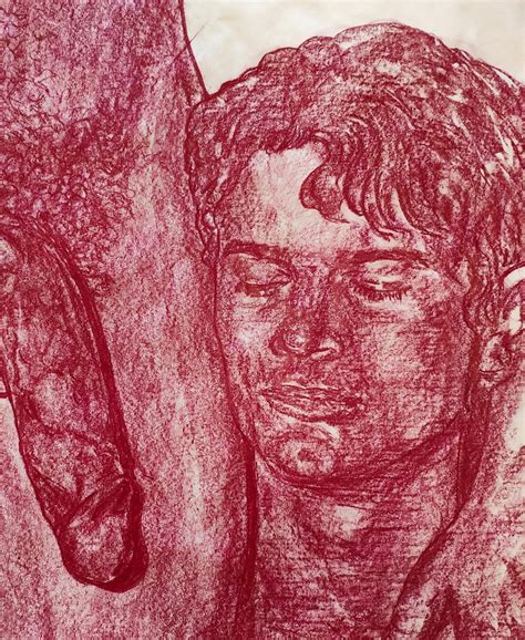 Original Draw Viva Colombia Erotic Sex Handmade Drawing Portrait Of Beheaded Babe Male