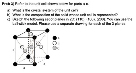 Prob Refer To The Unit Cell Shown Below For Parts A C A What Is The Crystal System Of The Unit