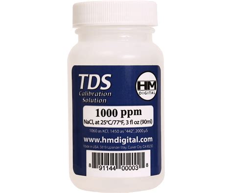 Hm Digital 1000 Ppm Tds Calibration Solution 3 Oz 90 Ml Growgoods
