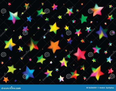 Zwarte Achtergrond Met Gekleurde Sterren Vector Illustratie