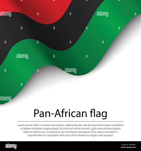 Waving Pan African Flag On White Background Banner Or Ribbon Vector