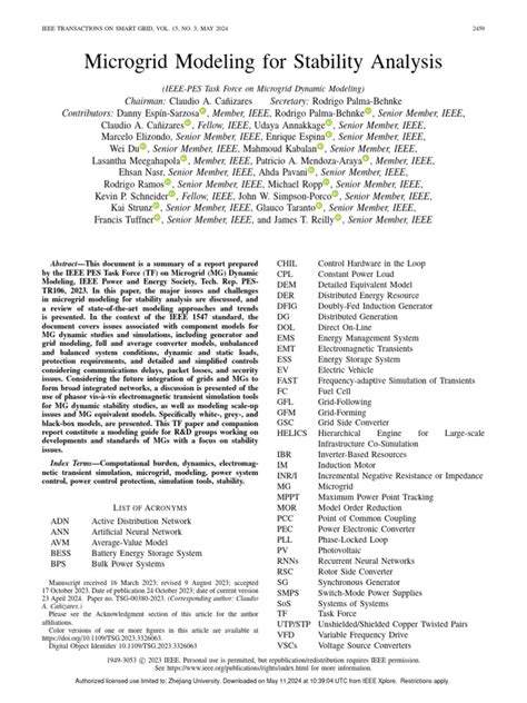 Microgrid Modeling For Stability Analysis Pdf Power Inverter