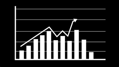 Bar Chart With Line Graph On Black Backg Stock Video Pond5