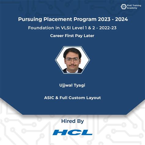 Pine Training Academy Of Vlsi And Embedded On Linkedin Ujjwal Tyagi Placed At Hcl Enterprise
