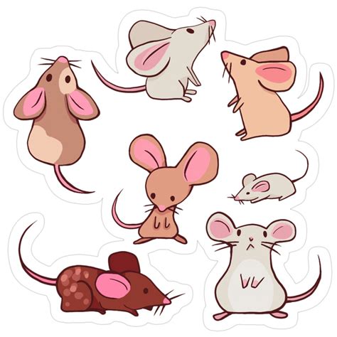 Cute Mouse Pack Sticker Mouse Decals Mouse Silhouette Stickers Mice