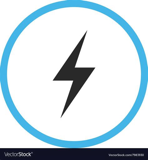 Electricity Flat Rounded Icon Royalty Free Vector Image