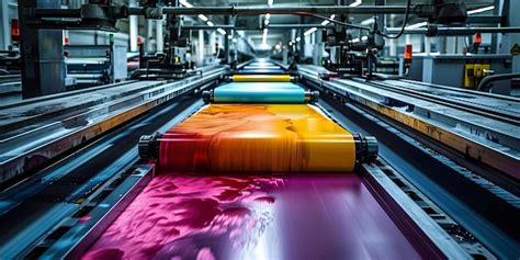 Premium Photo Detailed View Of Colorful Printing Press In Action At Publishing House Concept