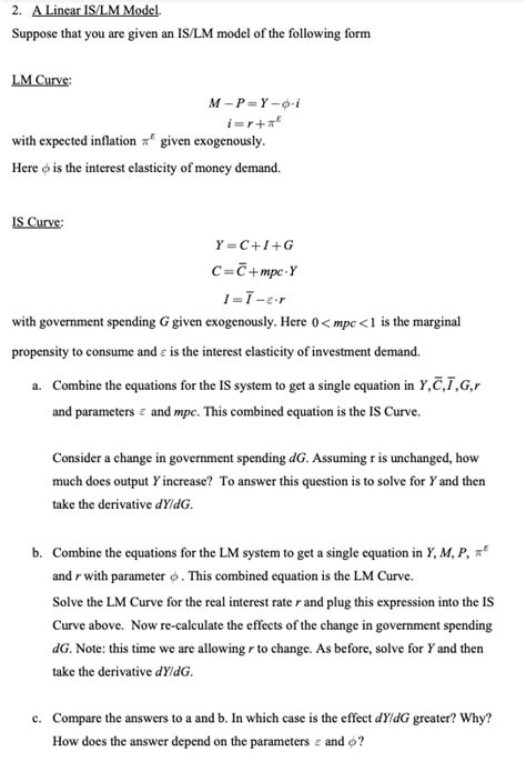 Solved 2 A Linear Is Lm Model Suppose That You Are Given