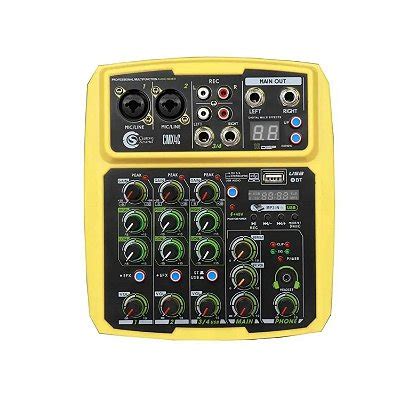 Mixer Mesa De Som 4 Canais USB Bluetooth CMX 4C Preto Custom Sound