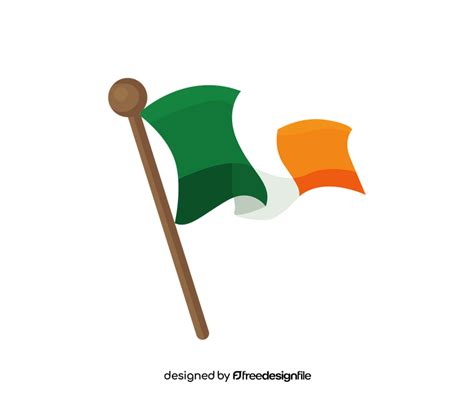 A Clipart Image Of The Irish Flag Waving On A Stick 5976673