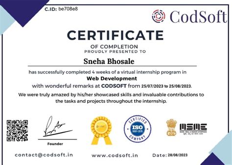 Sneha Bhosale On Linkedin Codsoft