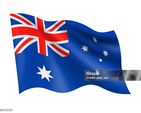호주현실적인 깃발을 흔드는 벡터 흰색 배경에 고립된 호주의 국기 호주 국기에 대한 스톡 벡터 아트 및 기타 이미지 호주 국기 벡터 컷아웃 Istock