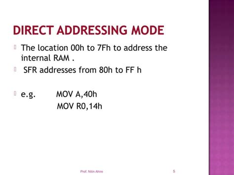 Addressing Mode Of 8051 Ppt
