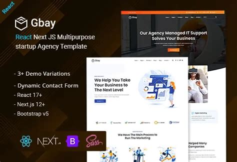 Gbay Multipurpose Startup Agency React Template EnvyTheme