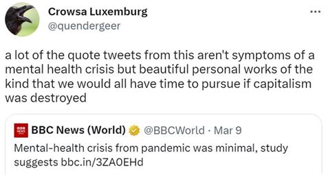 A Lot Of The Quote Tweets From This Arent Symptoms Of A Mental Health