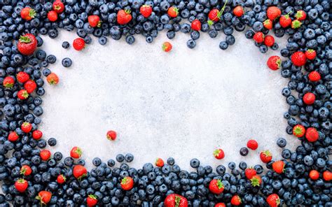 Download Wallpapers Berries Frame Blueberry Frame Strawberry