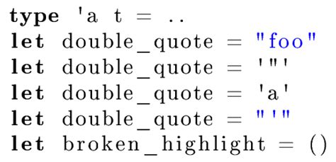 Listings For OCaml And Quotes TeX LaTeX Stack Exchange
