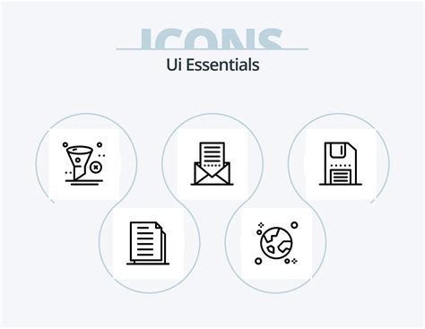 Ui Essentials Line Icon Pack 5 Icon Design Colour Bucket Magnet Ui Garbage 18589166 Vector