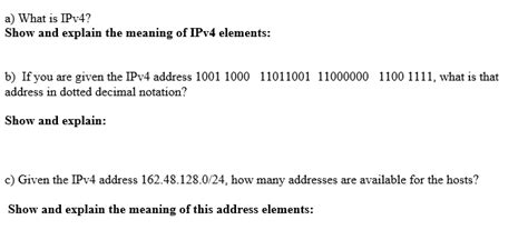 Solved A What Is IPV Show And Explain The Meaning Of IPv Elements Course Hero