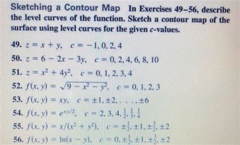 Solved Ketching A Contour Map In Exercises Describe Chegg