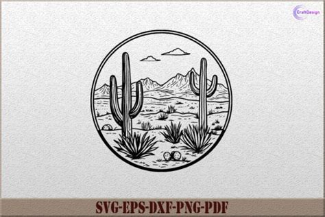 Cactus Desert Scene Svg Western Svg File Graphic By Craftdesign