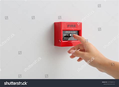 Woman Using Manual Call Point Fire Stock Photo Shutterstock