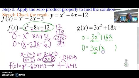 Solve Quadratics By Factoring And Find A Function Given Zeros Youtube
