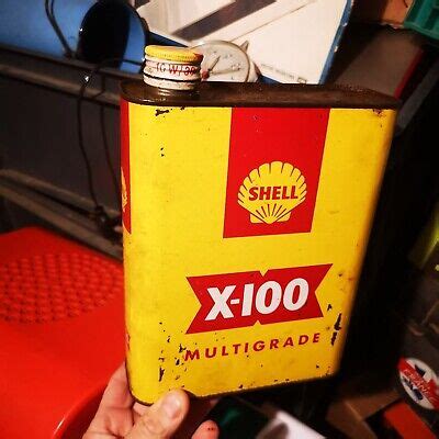 ANCIEN BIDON HUILE Shell X 100 Multigrade Garage Auto Vintage EUR 20 00