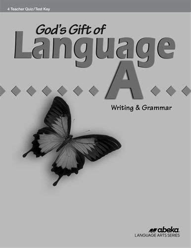 Used Abeka Language A 4 Quizzes Test Keys 3rd Edition