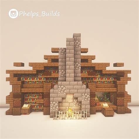 A Nice Fireplace Дома Minecraft Здания в майнкрафт Чертежи Minecraft