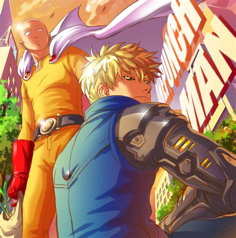 Saitama Genos Anime Комиксы Manga Манга Onepunchman Opm