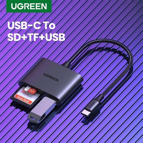 Ugreen 3 In 1 Usb C Multifunction Card Reader Gadgetkhor