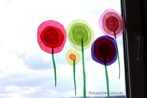 fensterbild frühling Blumen fensterbilder deko handgemacht handmade diy fenster window