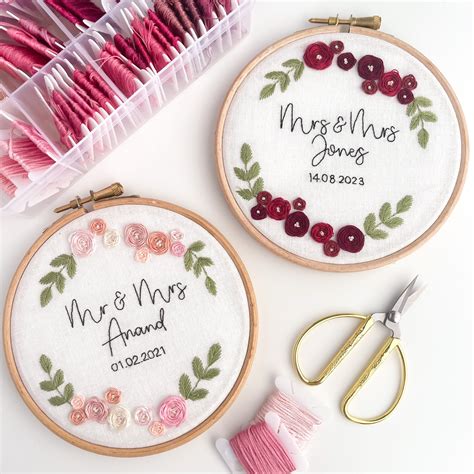 Personalised Wedding Hand Embroidery In 2024 Wedding Embroidery Hoop