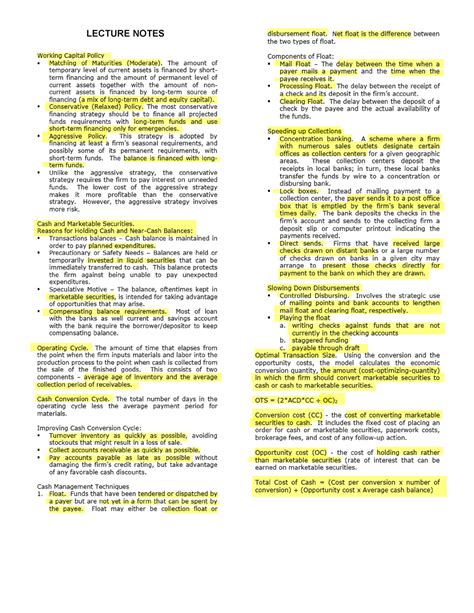 period 2 lecture notes highlighted bachelor of science in