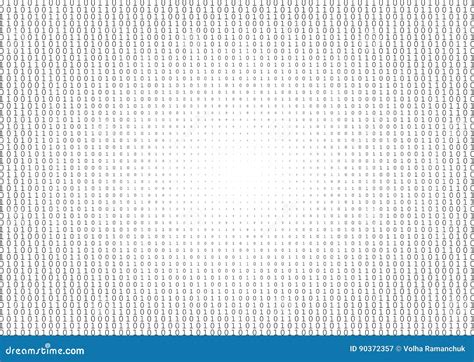 Binary Code Black And White Background Stock Illustration