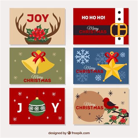 Jeu De Cartes De Noël Vecteur Gratuite