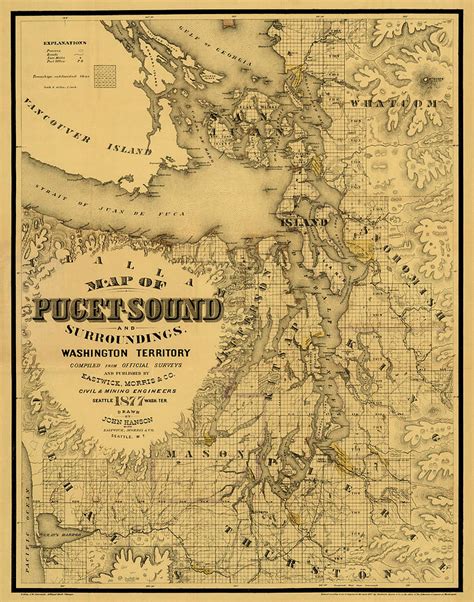 Map Of Puget Sound 1877 Photograph By Andrew Fare Fine Art America