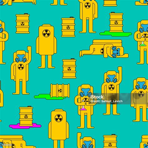 방사 패턴입니다 독성 배럴입니다 노란 벌 화학 생물 보호입니다 의상 방사능 및 생물 학적 위험입니다 벡터 일러스트 레이 션 0명에 대한 스톡 벡터 아트 및 기타 이미지