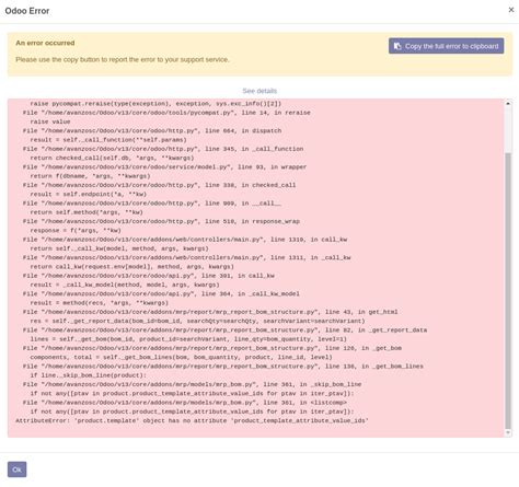 MRP BOM Structure Report Traceback If Product Template Does Not Have Any Variant