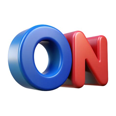 3d Render Of On In Blue And Red Bold 54621755 Png